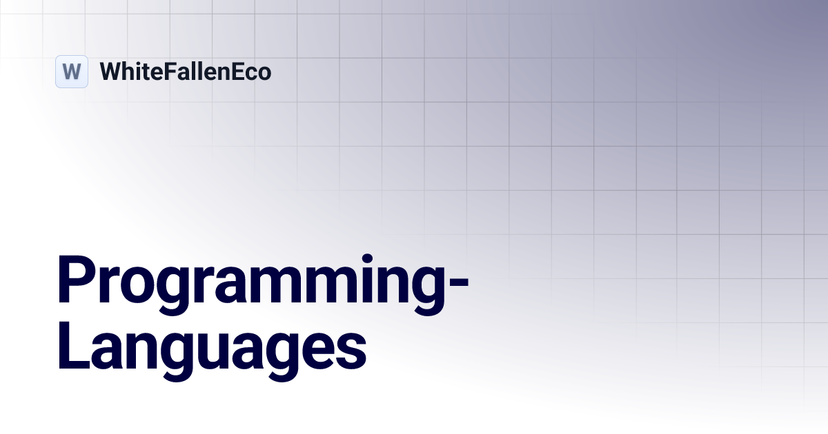 Programming-Languages | WhiteFallenEco
